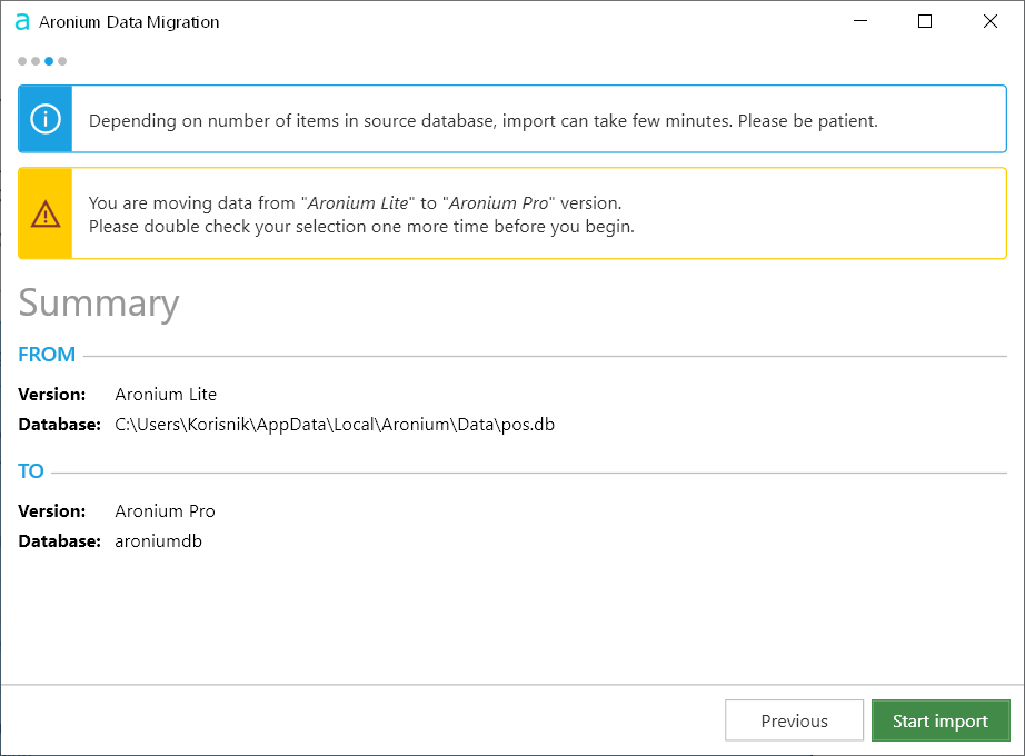 Data migration – Aronium Help Center