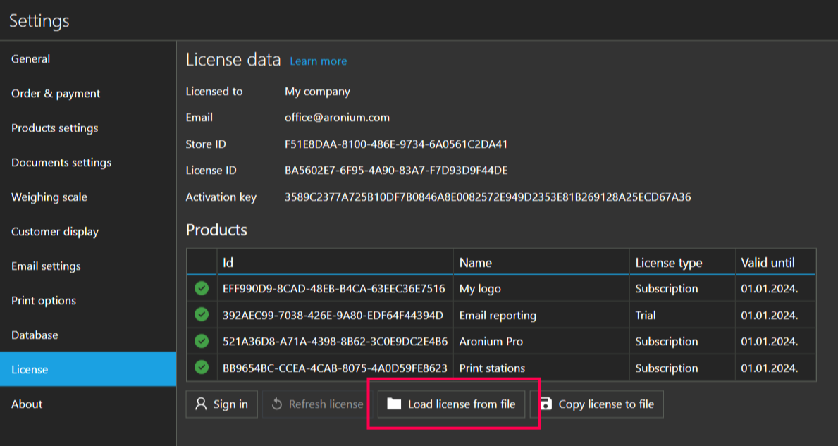 How do I update a license on my computer? – Aronium Help Center