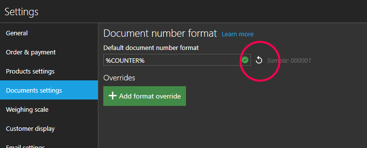 Documents settings – Aronium Help Center