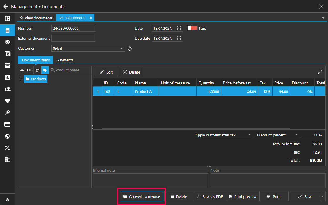 Proforma (quotation) – Aronium Help Center