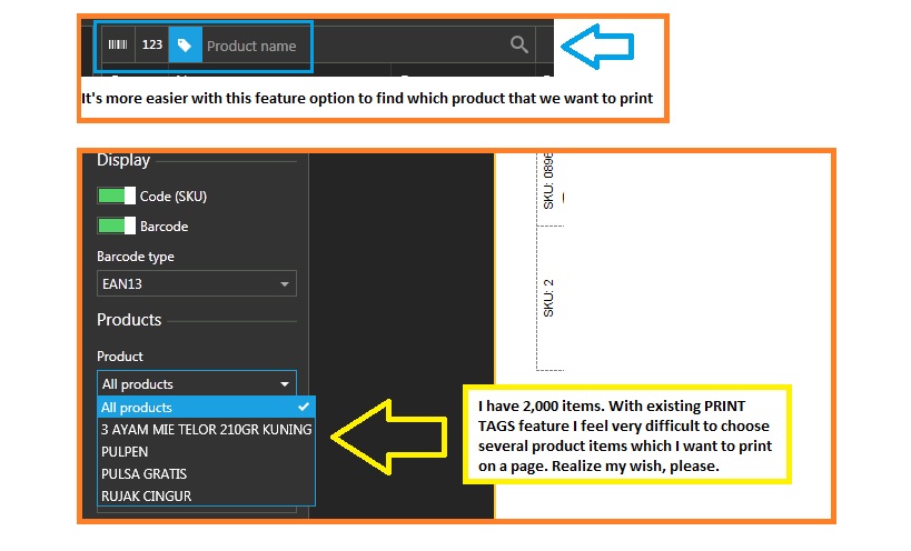 Allow selecting multiple products and groups in Reporting and Price ...